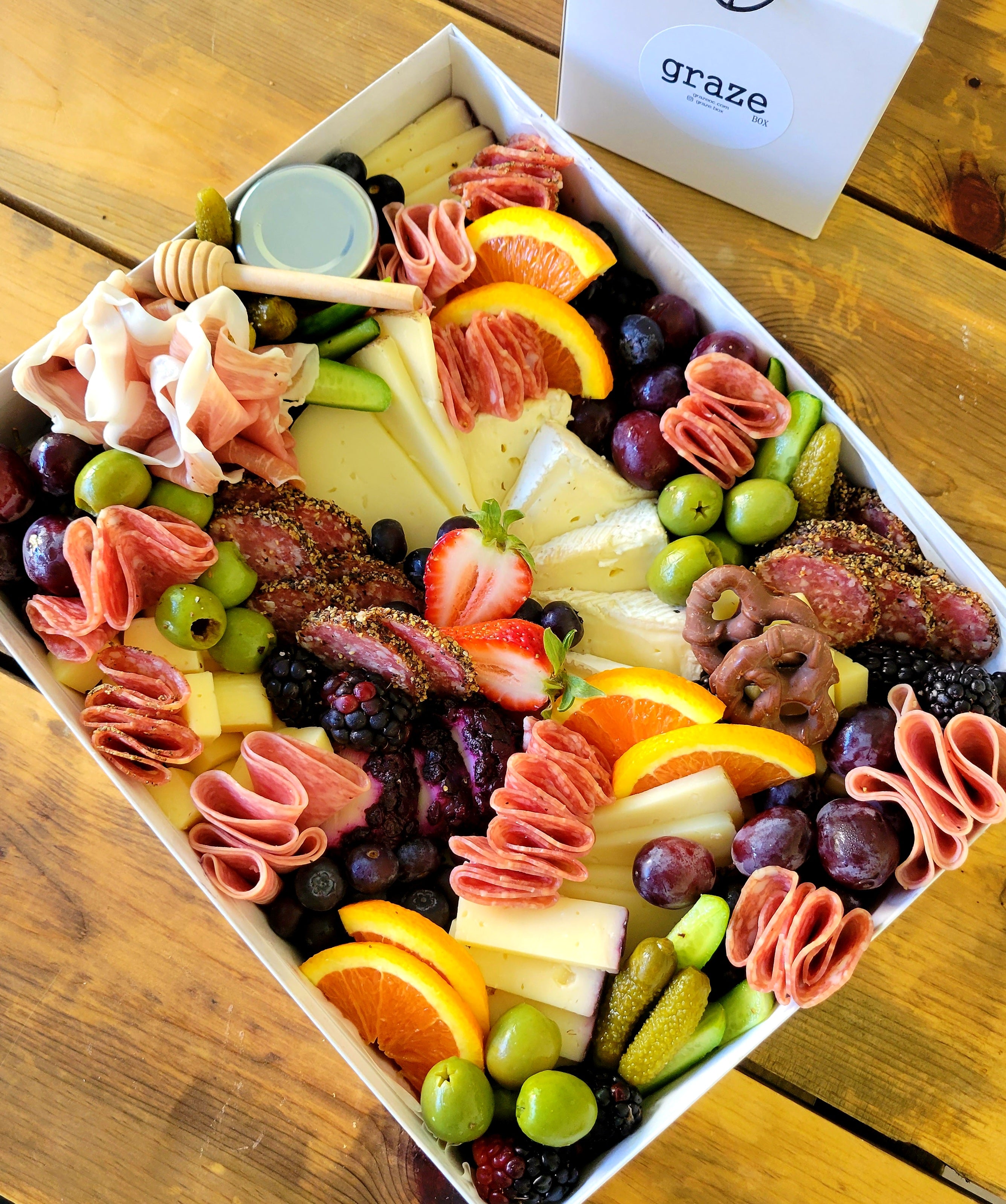 The Meat & Cheese Charcuterie Box — Premium Grazing Board with ...
