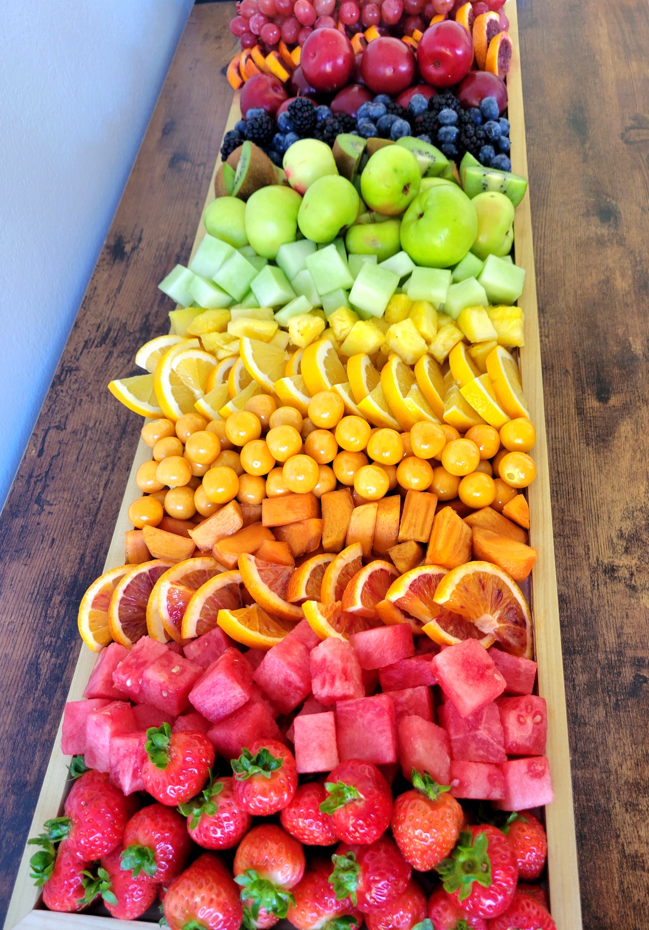 The Rainbow Board | Vibrant Fruit Display on Wooden Board – Graze Box